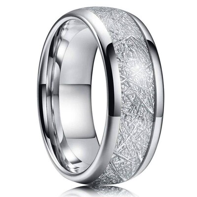 4mm 8mm Tungsten Carbide Wedding Ring Silver Color Polished