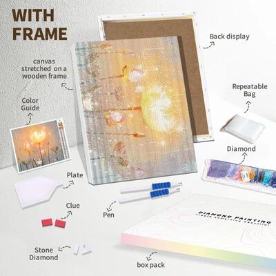 Round Square Diamond Painting Frame 5D Embroidery Hyacinth L