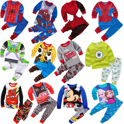 Spring Autumn Childrens Anna ElsaClothing Sets Boys Sleepwe