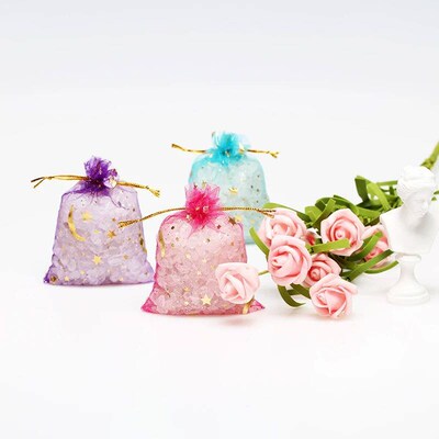 50pcs Stars & Moon Design Organza Sheer Gauze Element Jewelr