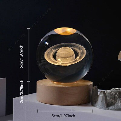 Unique 3D Crystal Ball Night Light Led Lamp Bedside Table Gl