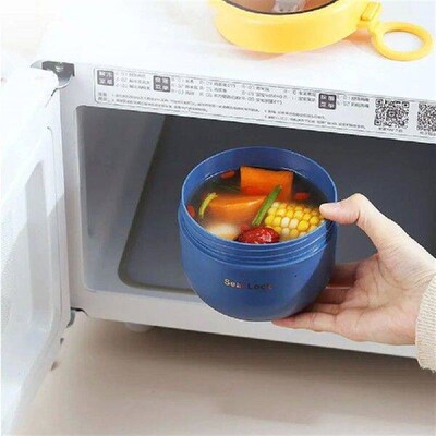 Portable 600ML Thermal Lunch Box Leak Proof Microwaveable