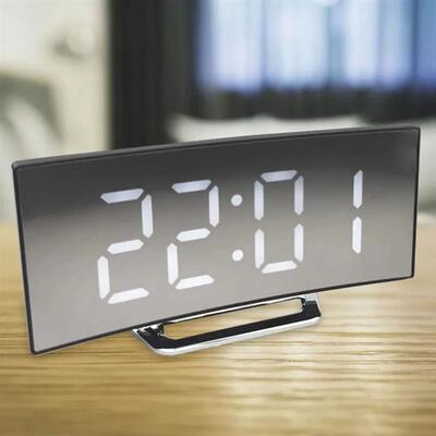 Curved Screen Clock Digital Led Alarm Clock with Temperature