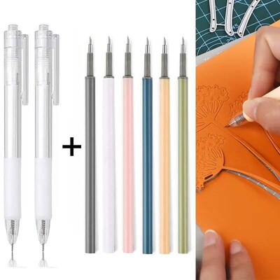 2+6Pcs Knife Pen Refill Set Art Utility Paper Cut Knife Scra