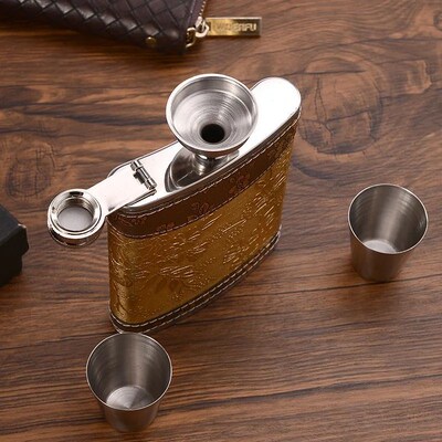 8oz Portable Pocket Hip Flask Outdoor Travel Stainless Steel