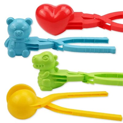 4Pcs Snowball Maker Clip for Kids Adult Creative Heart Snowf