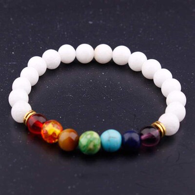 Colorful White Turquoise Brlet Colorful Seven Chakra Energy