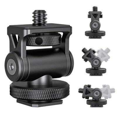 Monitor Mount Holder Tripod Head with Cold Shoe Mount Adapte