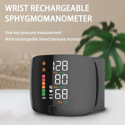 Wrist Type Blood Pressure Monitor LED Display Fast Measureme