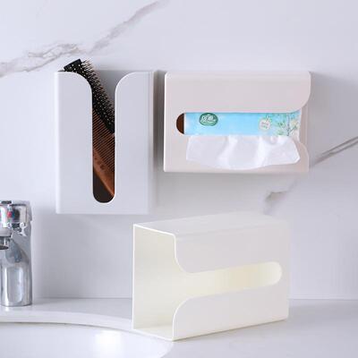 Wall-Mounted+Tissue+Box+Holder,+Simple+and+Minimalist+Plasti