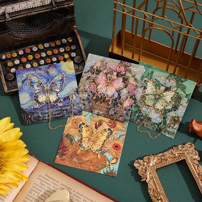 Oil painting bookmarks Butterfly students read bookmarks