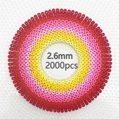 2.6mm 2000pcs/red orange yellow pink Perler Iron Beads for K