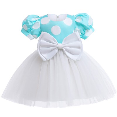 Summer Baby Girls Dresses Fly Sleeve Bow Birthday Gown Infan