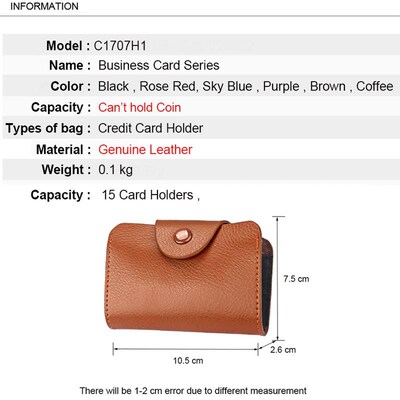 Genuine Leather Men Wallet ID Credit Card
