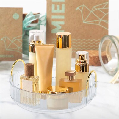 1PCS Makeup Organizer 360 Rotating Carousel Holder Plastic T