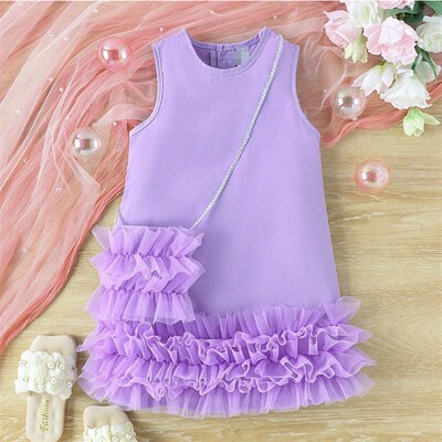 Baoxin Childrens Clothing Summer Girls Dress Sleeveless A