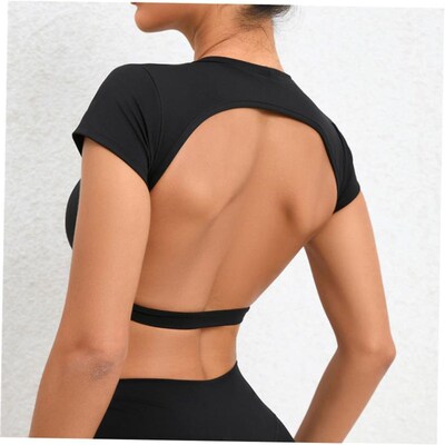 Tight fitting quick drying exercise yoga top fitness T-shirt