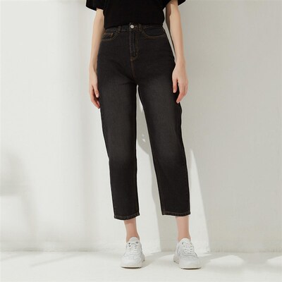 Wixra Stylish Denim Pants Female High Waist Jeans With Fur B