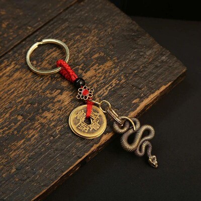 2025 Year Of Chinese Zodiac Snake Lucky Pendant Keychain Cre