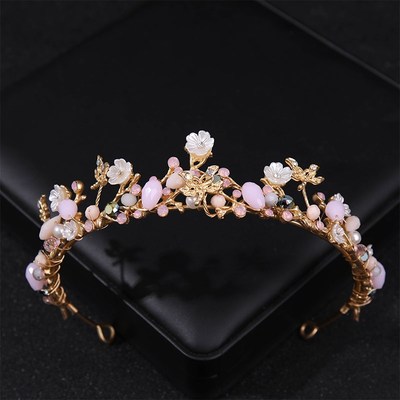Simulated Pearls Crystal Wedding Tiaras And Crowns For Queen