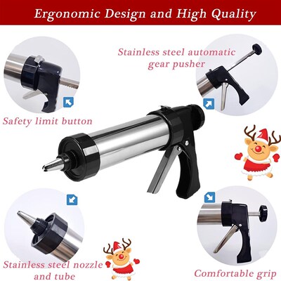 Spritz Cookie Press Gun  Baking Christmas Stainless Steel