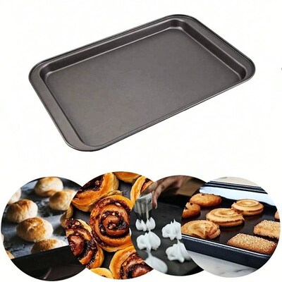 Rectangular Non-Stick Cookie Oven Baking Tray Sheet Carbon S