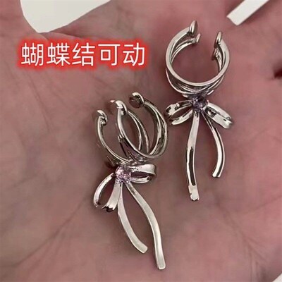 Ribbon Bow Lace Ear Bone Clip Ballet Style HighEnd Design Zi
