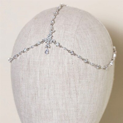 Stonefans Boho Bridal Wedding Head Chain Exquisite Cubic Zir