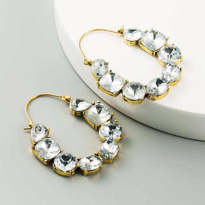 Exaggerated big-name fashion alloy diamond-encrusted color a