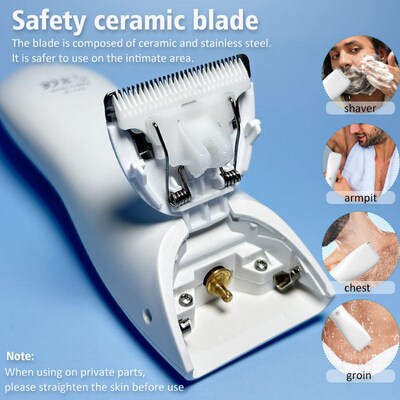 Electric Body Groomer Pubic Hair Trimmer for Men Balls Shave