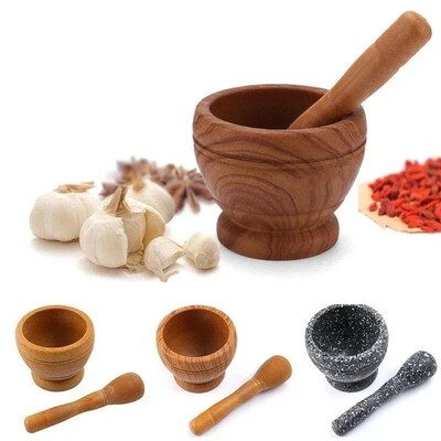 Resin Setmortar and Pestle Garlic Herb Spice Mixing Grinding