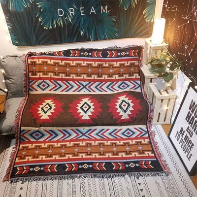 Ethnic Bohemian Mexico Blankets Outdoor Beach Picnic Blanket