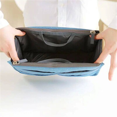 Multifunctional Bi-fold Storage Bag Double Zipper Large Capa