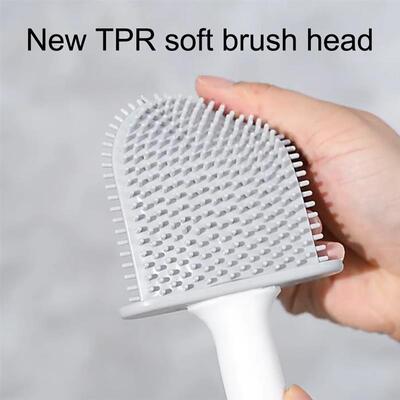 Flexible Silicone Toilet Brush Breathable Toilet Bowl Cleane