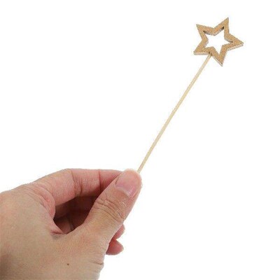 50 Pcs Bamboo Skewers Toy Food Picks Star Shape Cocktail