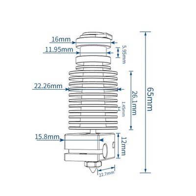 E3D V6 Hotend +Bimetal heatbreak for v6 Prusa voron Remote S