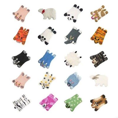 L4MB Funny Elephant Cow Panda Sheep Wool Felt Animal