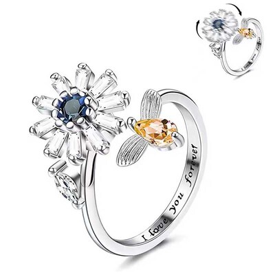 Satinless Steel Sun Rings For Women Anti Stress Anxiety Fidg