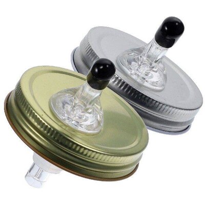 2 Set and Oil Pouring Mason Jar Lids with Diverter Spouts