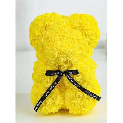 Rose Bear NEW Valentines Day Gifts 25cm Flower Bears Artific