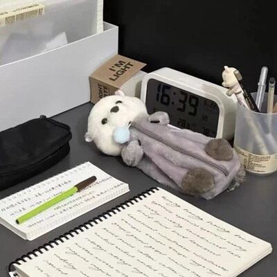 1Pcs Creative Sea Otter Plush Doll Pencil Case Ins High-attr
