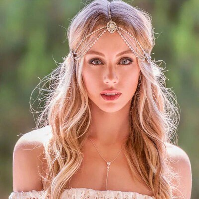 Stonefans Bohemian Vintage Full Rhinestone Bridal Headband C