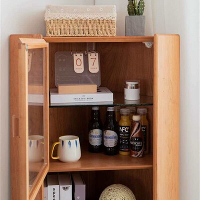 Solid Wood Corner Cabinet Vintage troangle Cabinet Living Ro