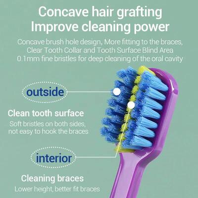 3PC Clean Orthodontc Braces dult Orthodontc Toothbrushes Den