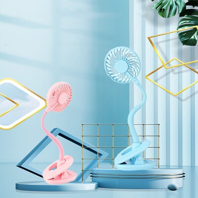 Mini Clip Fan USB Rechargeable Desktop Mute Air Cooler Porta