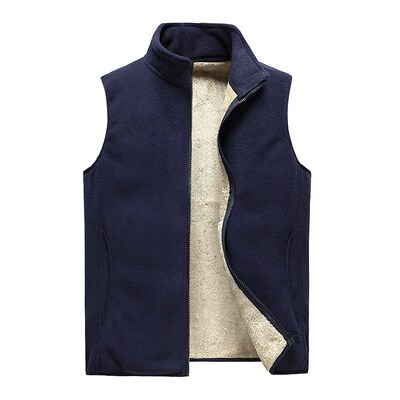 Mens Vest Fleece-lined Leisure Waistcoat Plus Size Vest Men