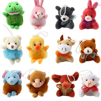 24 Mini Plush Animal Keychain Set Small Plush Keychain Decor