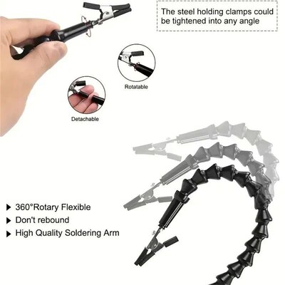 Soldering Station with 3Pcs Flexible Arms Soldering Iron Hol