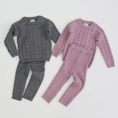 Infant Baby Boys Girls Knit Base Shirt Long Sleeve Top + Pan