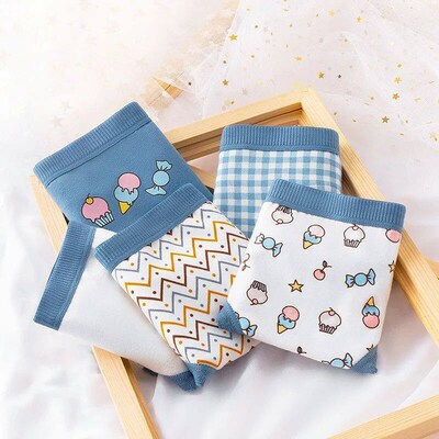 Ladies  Summer Print Girl Panties Bragas Algodn Mujer Cute